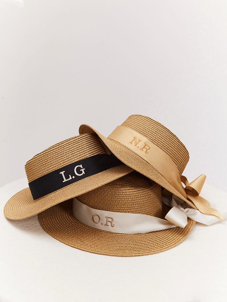 Mykonos Personalised Ribbon Panama Hat / Gold – Style Cheat