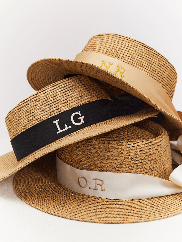 Mykonos Personalised Ribbon Panama Hat / Gold – Style Cheat